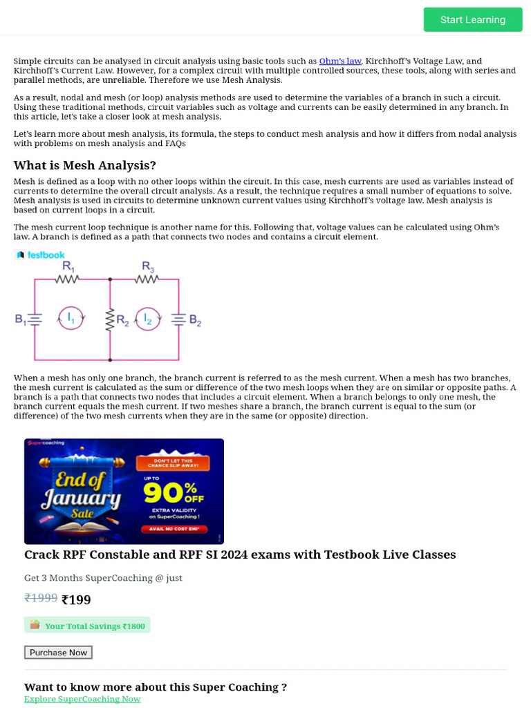 Mesh Analysis - Definition, Steps To Conduct Analysis, Supermesh ...