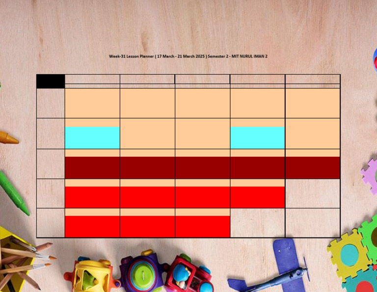 Week 31 Lesson Planner 6 | PDF