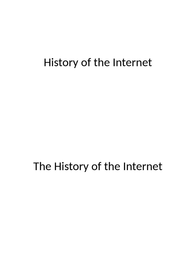 Evolution of the Internet History | PDF