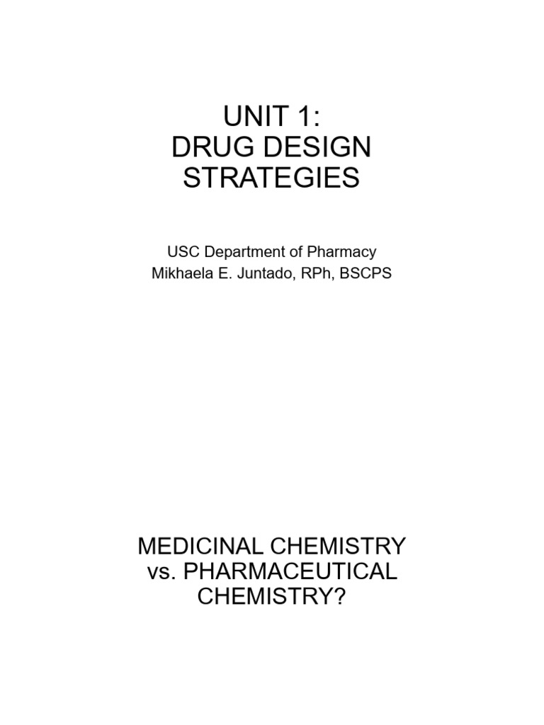 Drug Design Strategies in Medicinal Chemistry | PDF | Drug Design ...