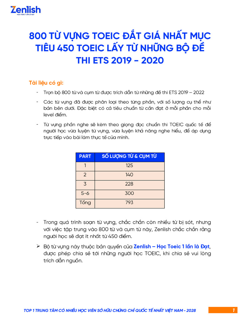B 800 T V NG Toeic Level 450 - 2023 | PDF