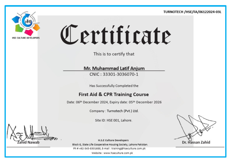 Muhammad Latif Anjum Turno (FA) | PDF