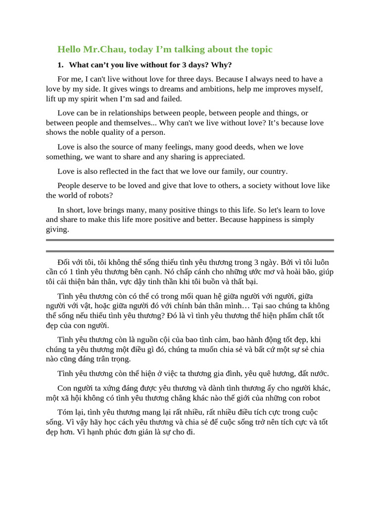 Speaking Topic | PDF