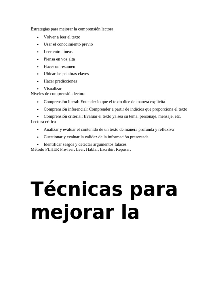 Estrategias para Mejorar la Comprensión Lectora | PDF | Comprensión ...