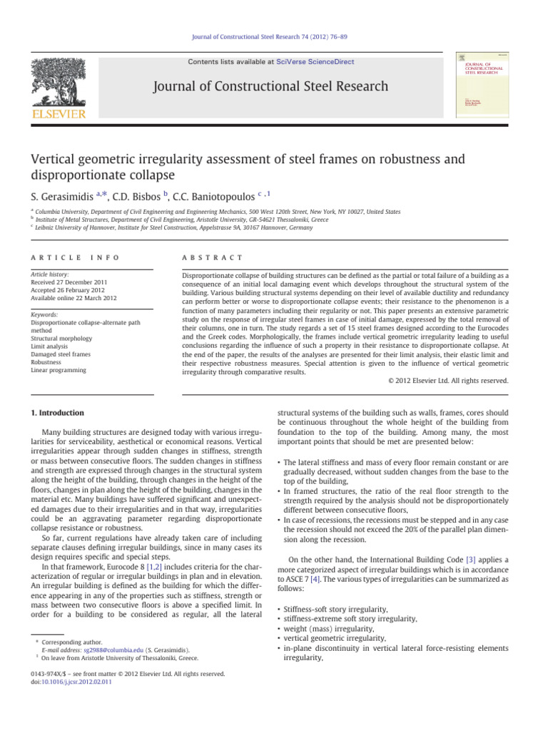 Vertical Geometric Irregularity Assessment | PDF | Yield (Engineering ...