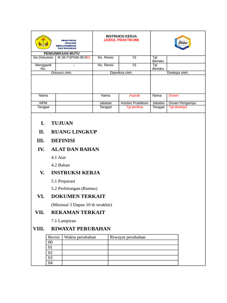 Instruksi Kerja | PDF