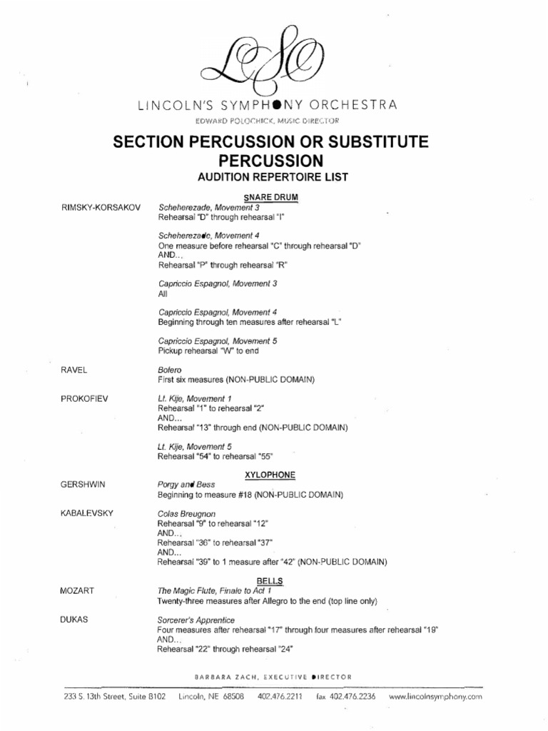 23 24 LSO Percussion Excerpt Packet | PDF | Musical Compositions | Compositions
