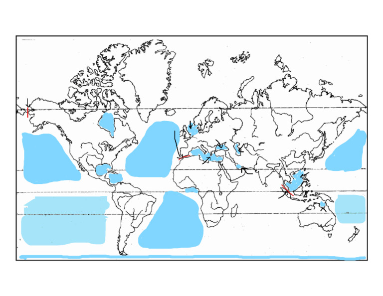Gr9ICSE - Water Body - WORLD MAP | PDF