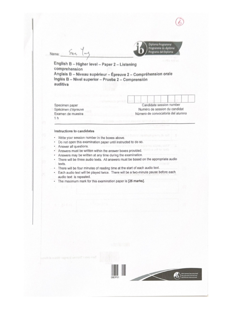 Paper 2 Listening Comprehension | PDF