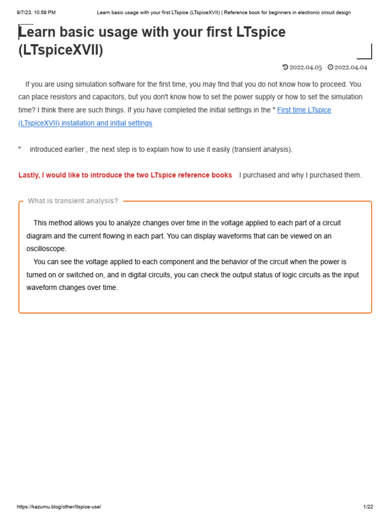Beginner's Guide to LTspice XVII Usage | PDF | Electrical Network | Power Supply