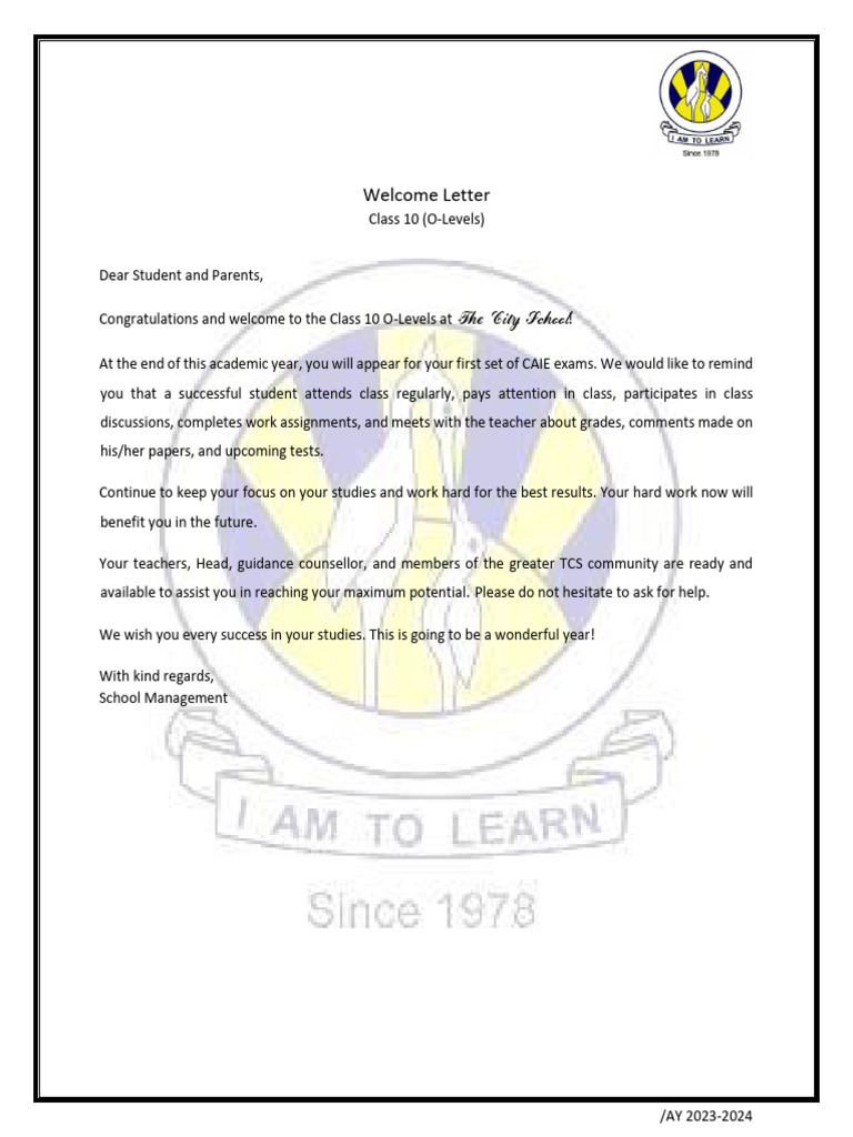 Welcome to Class 10 O-Levels | PDF