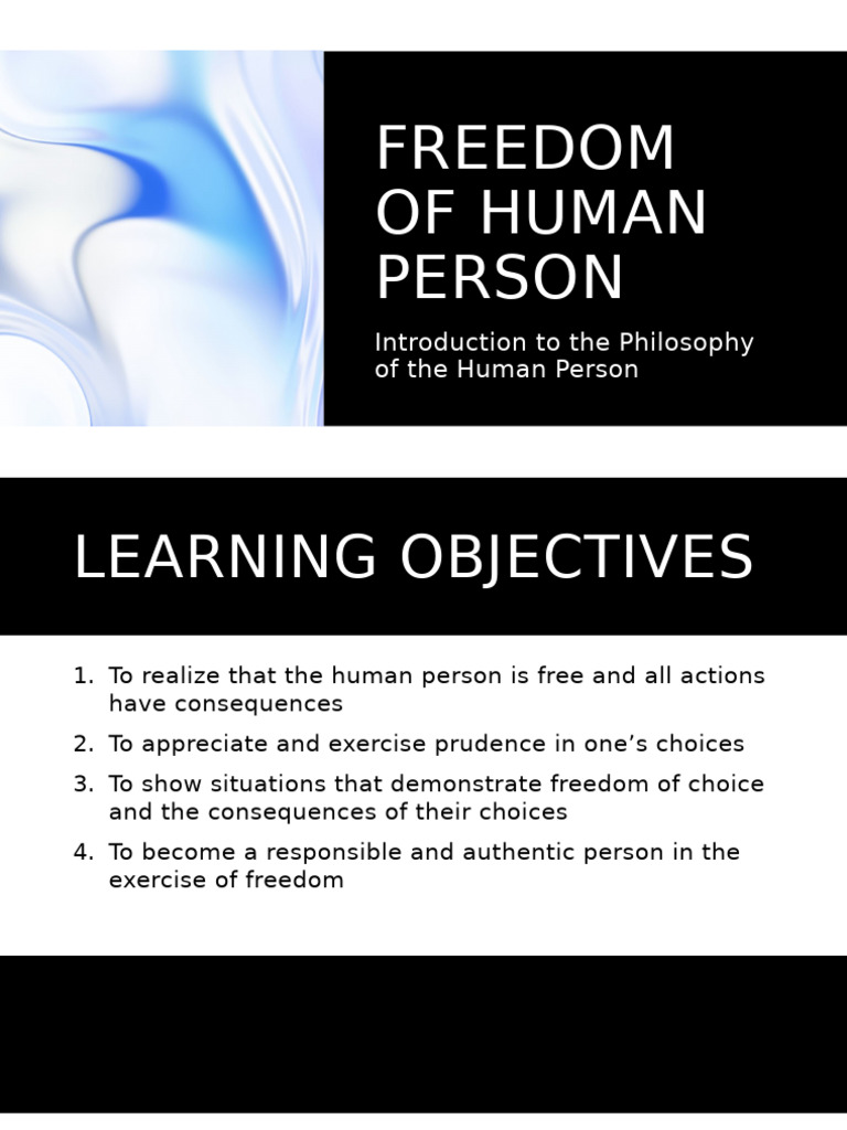 Freedom of Human Person | PDF | Existence | Metaphysics