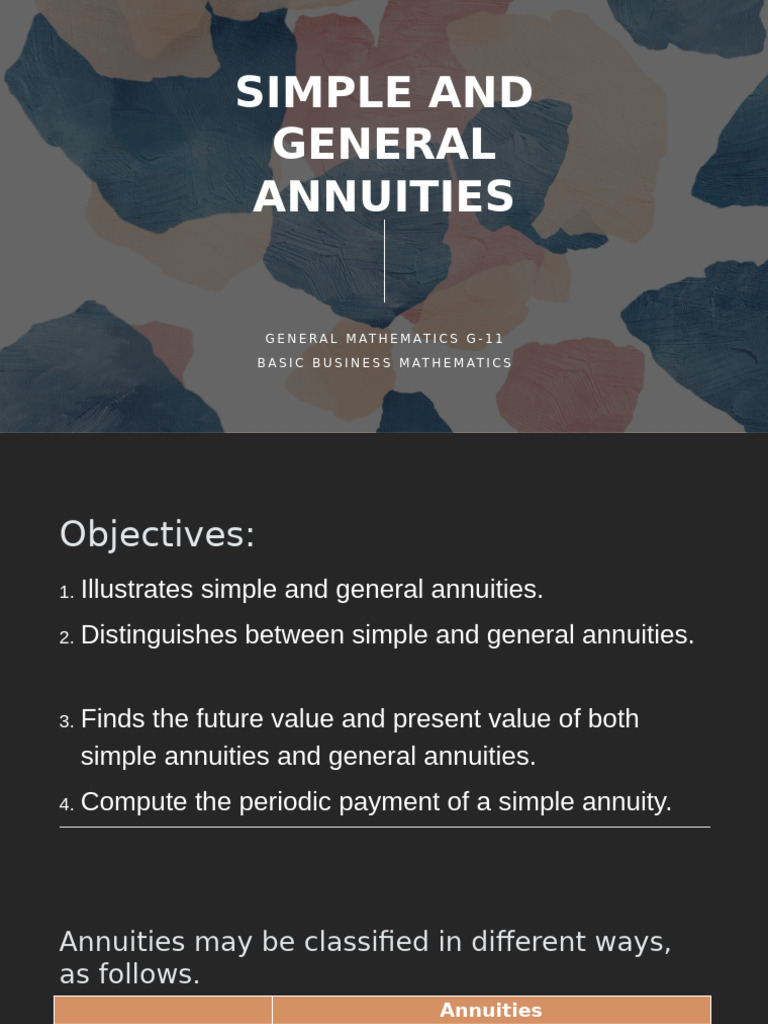 Simple and General Annuities | PDF | Present Value | Interest