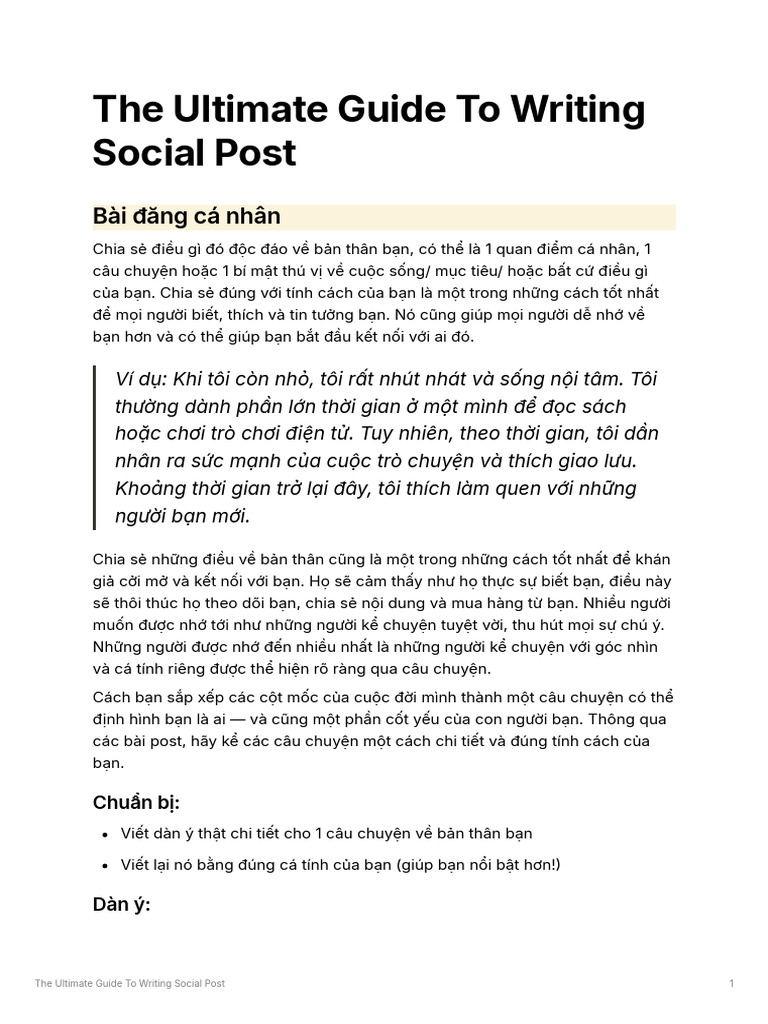 The Ultimate Guide To Writing Social Post | PDF