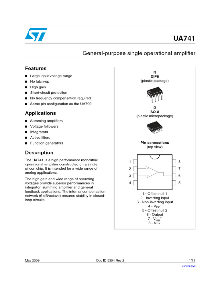 Ua741cn Datasheet | PDF