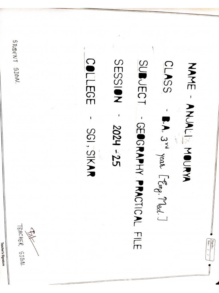 B.A 3rd Year Geo - Practical File Eng - Med | PDF