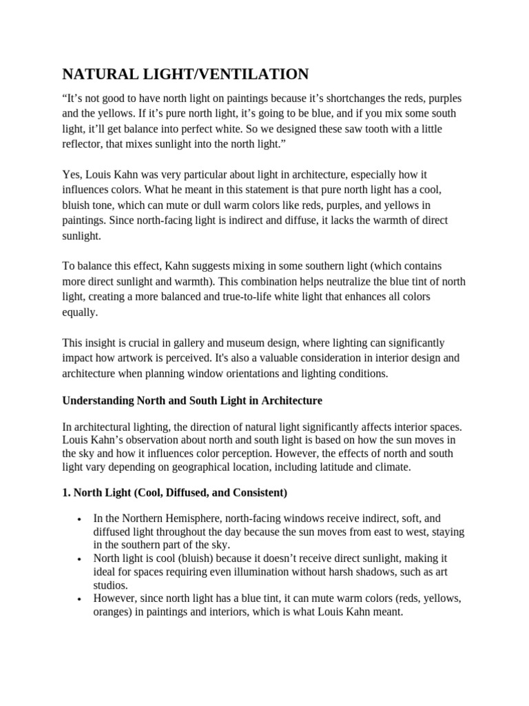 Natural Light and Ventilation in Design | PDF | Window | Building ...