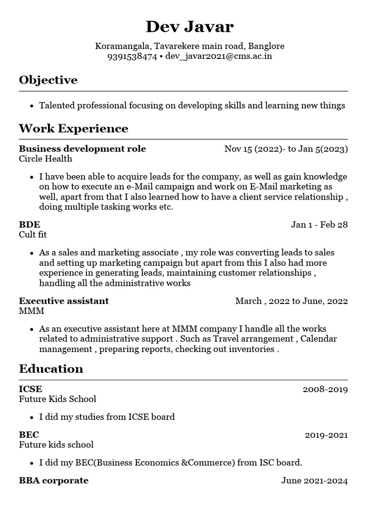 Resume Dev Javar 3 | PDF