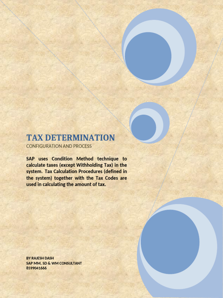 Tax Determination - SD | PDF | Value Added Tax | Taxes