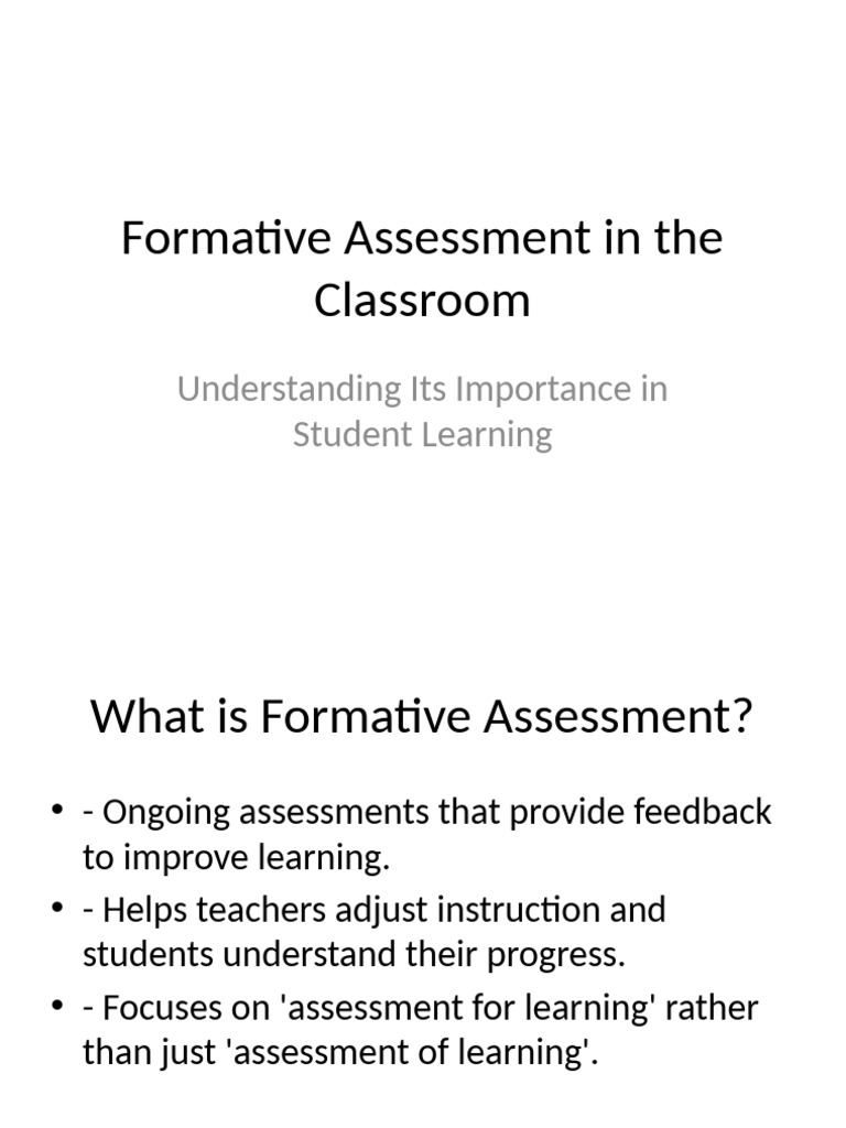 Formative Assessment Presentation | PDF