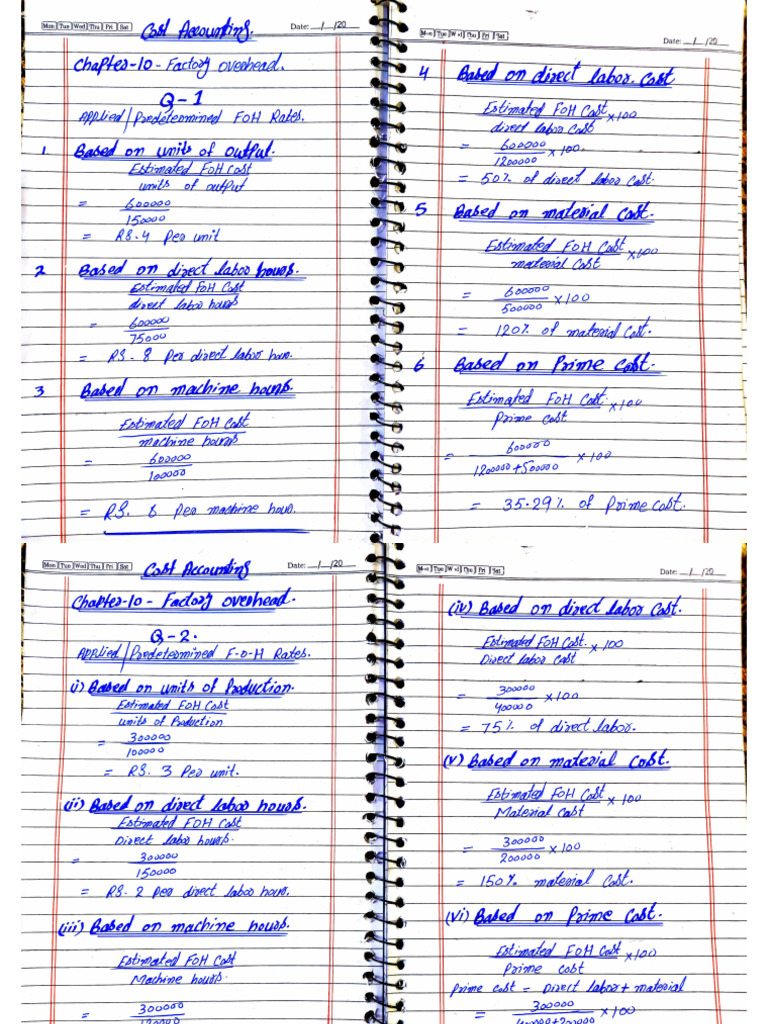 Cost Accounting Factory Overhead | PDF