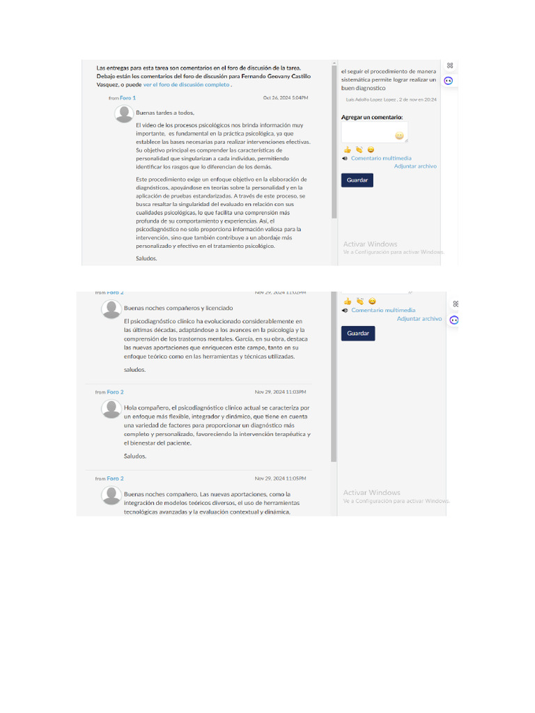 FOROS 1 y 2 Psico | PDF