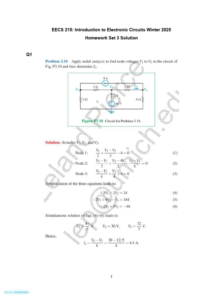 HW3 Sol | PDF | Electrical Circuits | Electronic Circuits