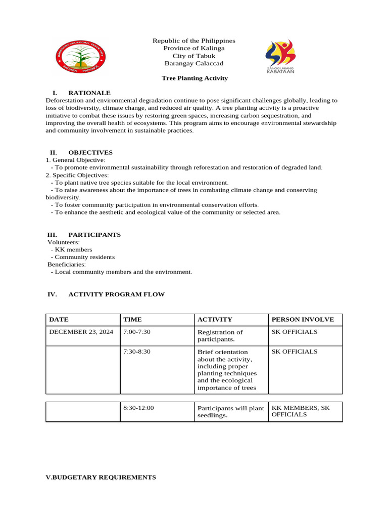 Program Design Tree Planting | PDF | Natural Environment | Physical Geography