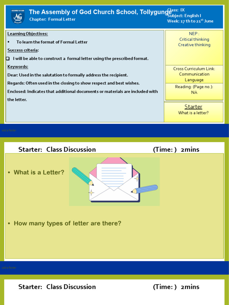 Formal Letter Writing Guide for Class 9 | PDF | Communication | Human ...