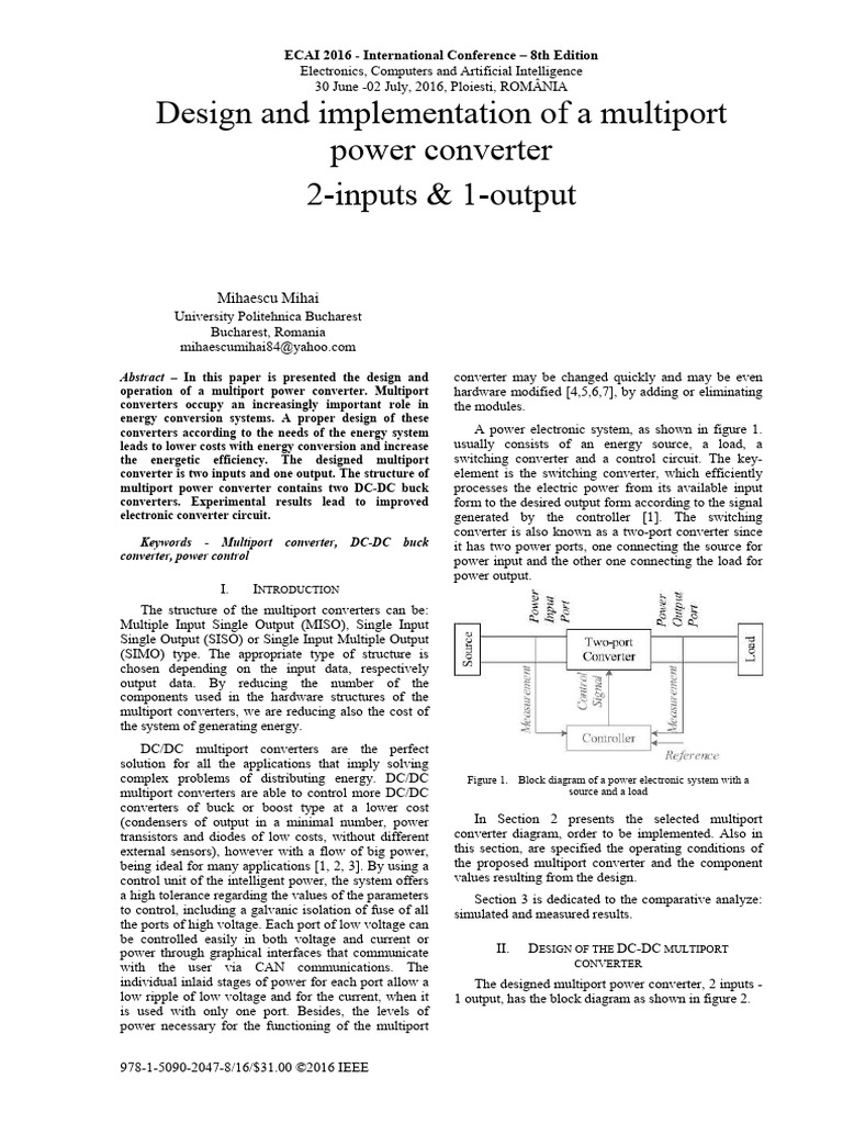 Multiport Power Converter Design | PDF | Direct Current | Power Electronics