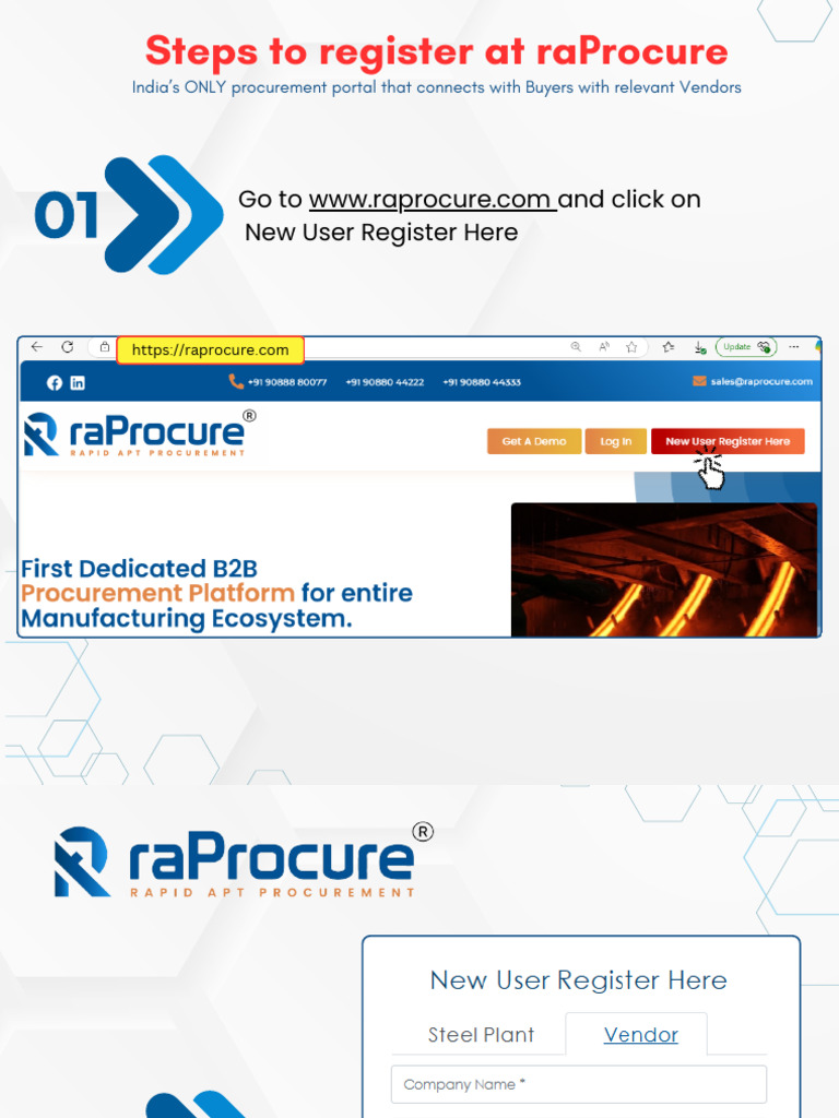 Raprocure - Steps To Register | PDF