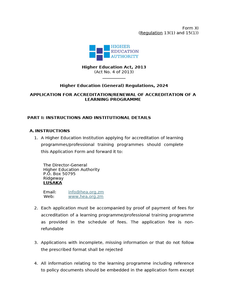 Accreditation Application for Learning Programs | PDF | Curriculum | Thesis