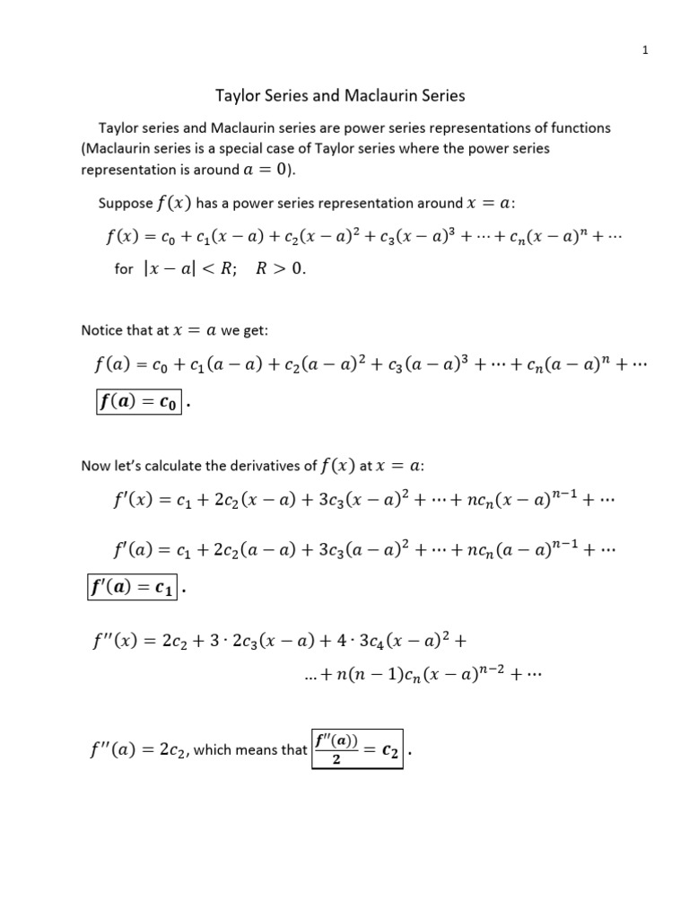 Taylor-Series-and-Maclaurin-Series | PDF | Analysis | Real Analysis