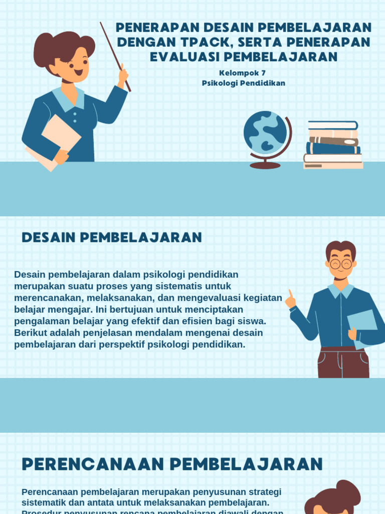 Penerapan Desain Pembelajaran Dengan Tpack, Serta Penerapan Evaluasi ...