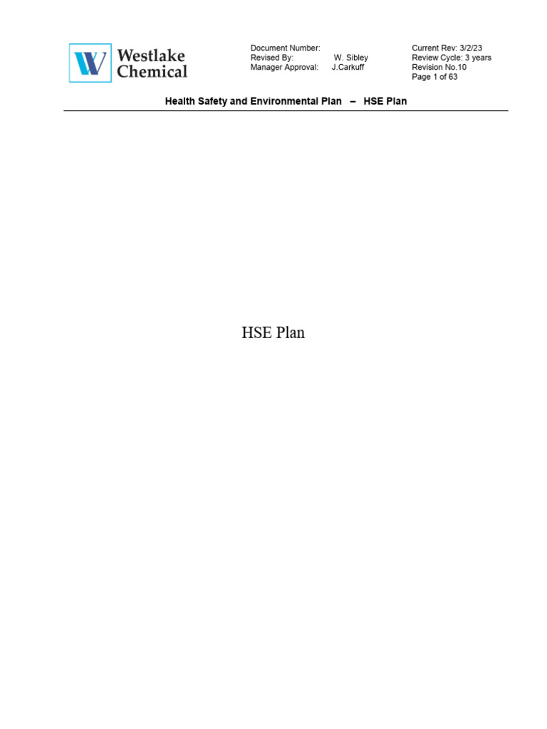 HSE Plan and Protocol Overview | PDF | Personal Protective Equipment ...