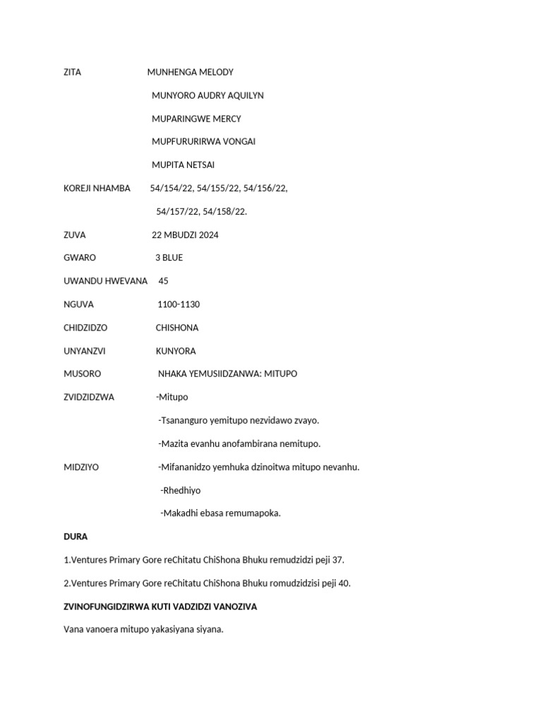 Mupita Chishona GRP Assignment | PDF