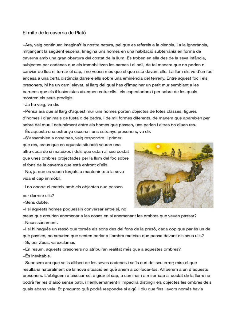 El Mite de La Caverna (Plató) | PDF