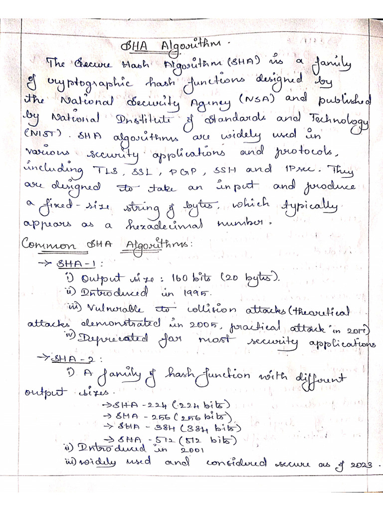 SHA Algorithm | PDF