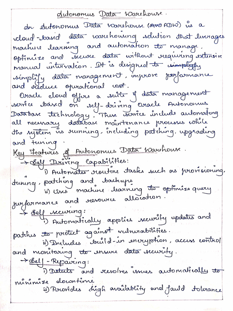 Autonomous Data Warehouse | PDF