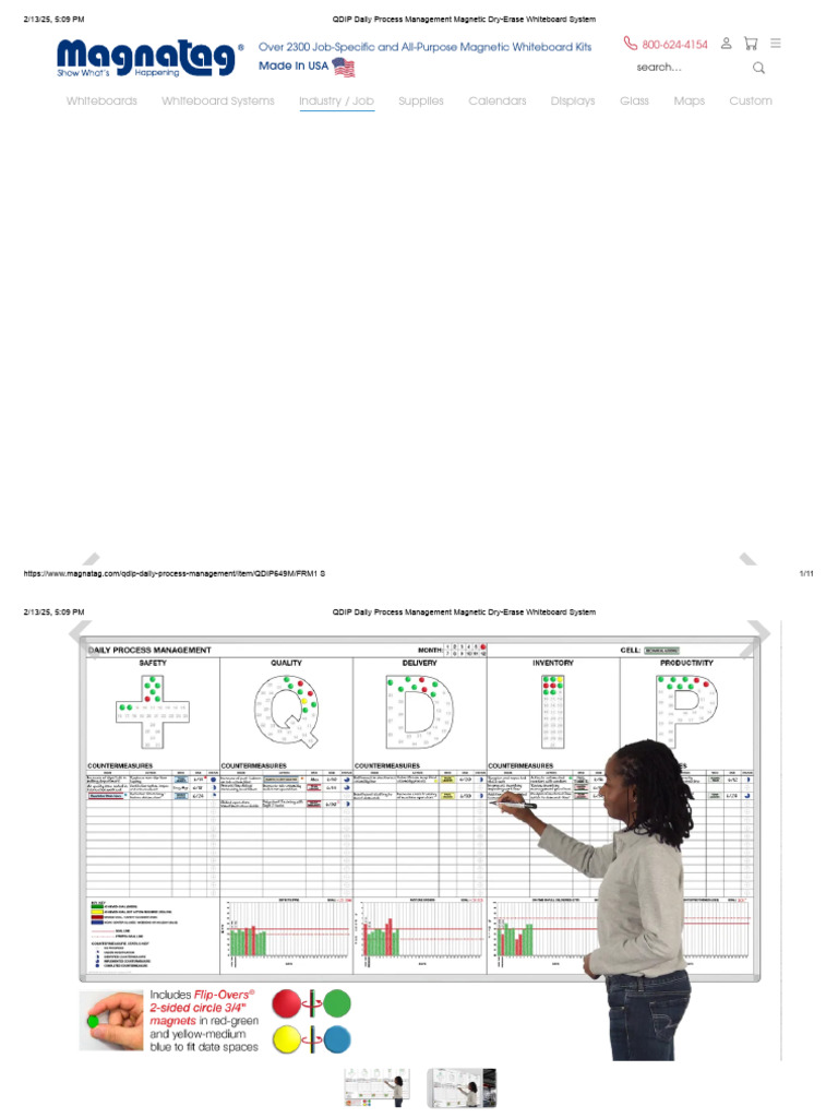 QDIP Daily Process Management Magnetic Dry-Erase Whiteboard System | PDF