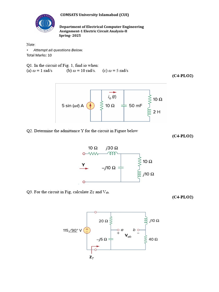 Eca 2 Assignment 01 | PDF
