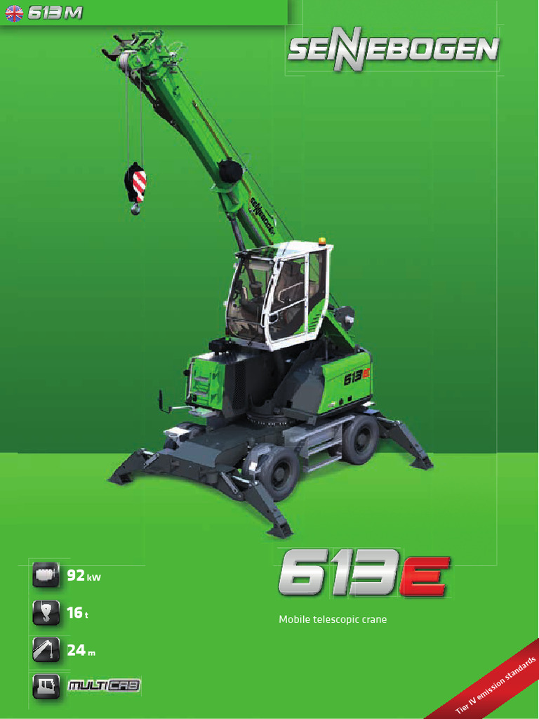 Sennebogen 613 Op Banden En | PDF | Crane (Machine) | Diesel Engine