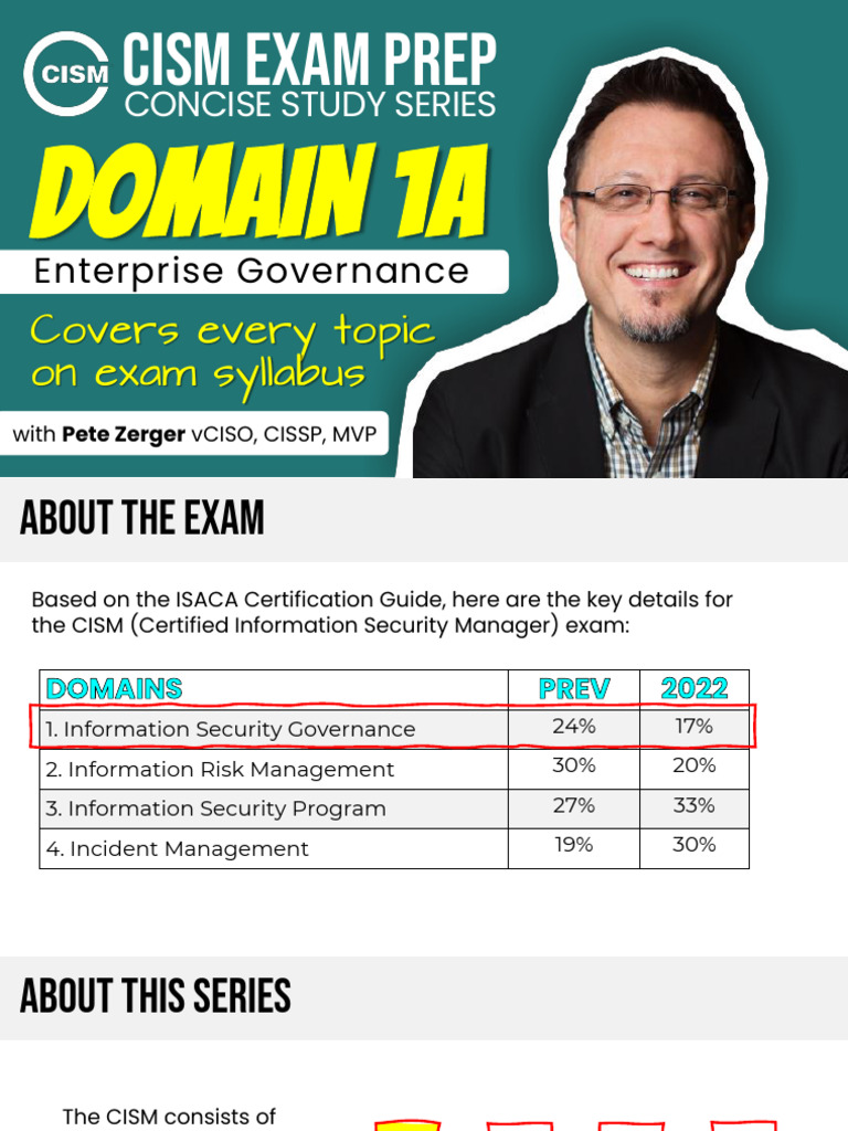 Cism Dom 1a - Ent Gov-Handout | PDF | Regulatory Compliance | Governance