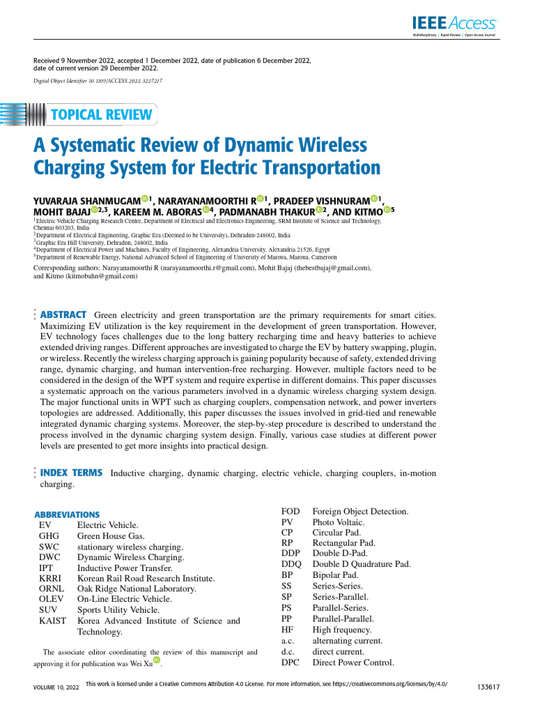 A Systematic Review of Dynamic Wireless Charging System For Electric ...