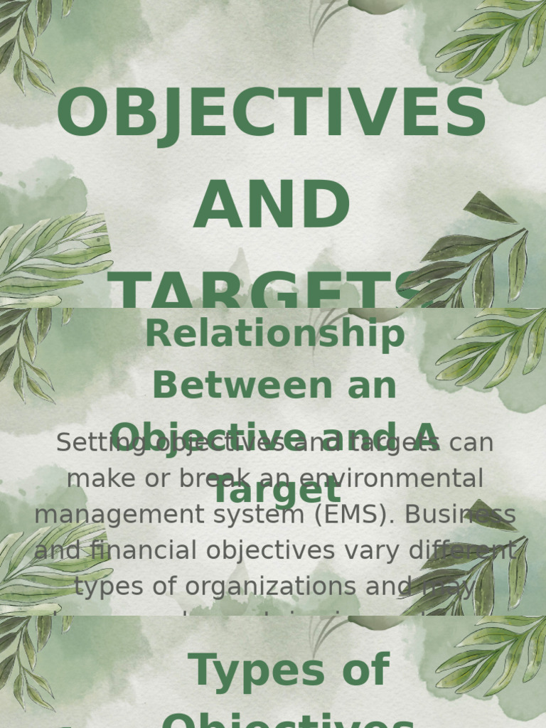 Setting Effective Environmental Objectives | PDF | Business | Environment