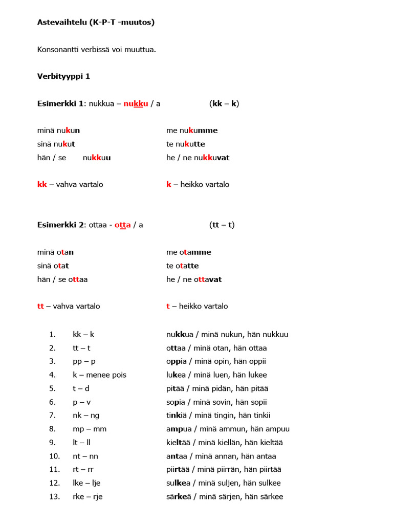 Verbi Astevaihtelu Teoria | PDF