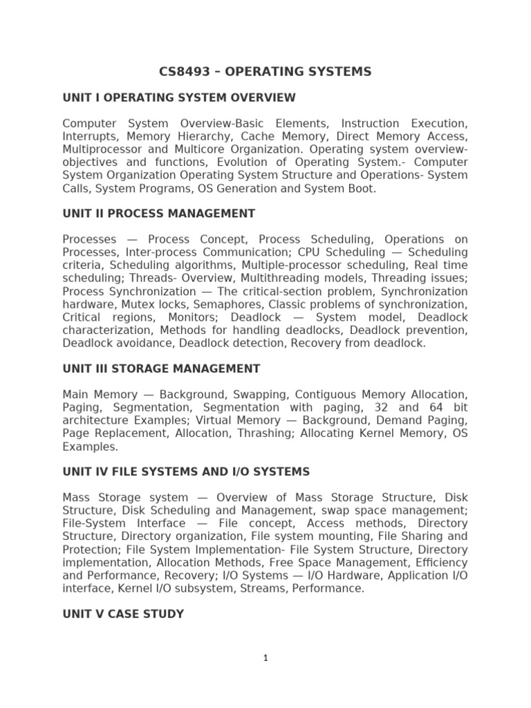 CS8493-OS FULL MATERIAL | PDF | Operating System | Computer Data Storage