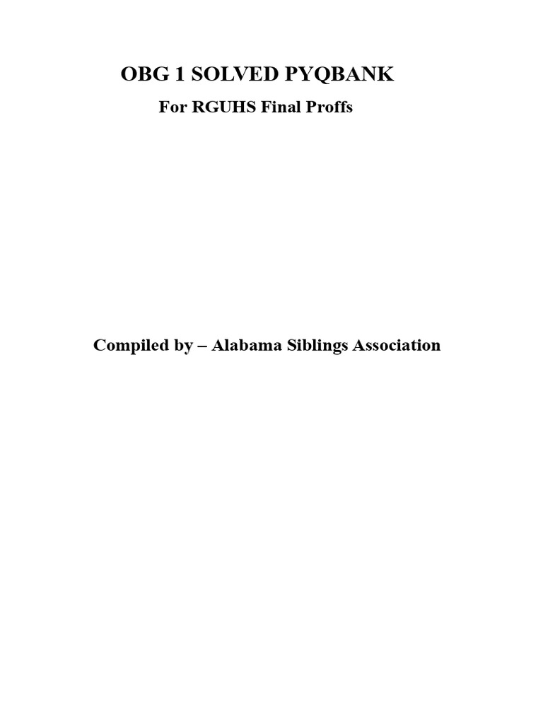 OBG 1 Solved PYQBank | PDF | Twin | Childbirth