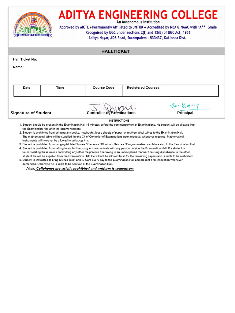 Hallticket | PDF