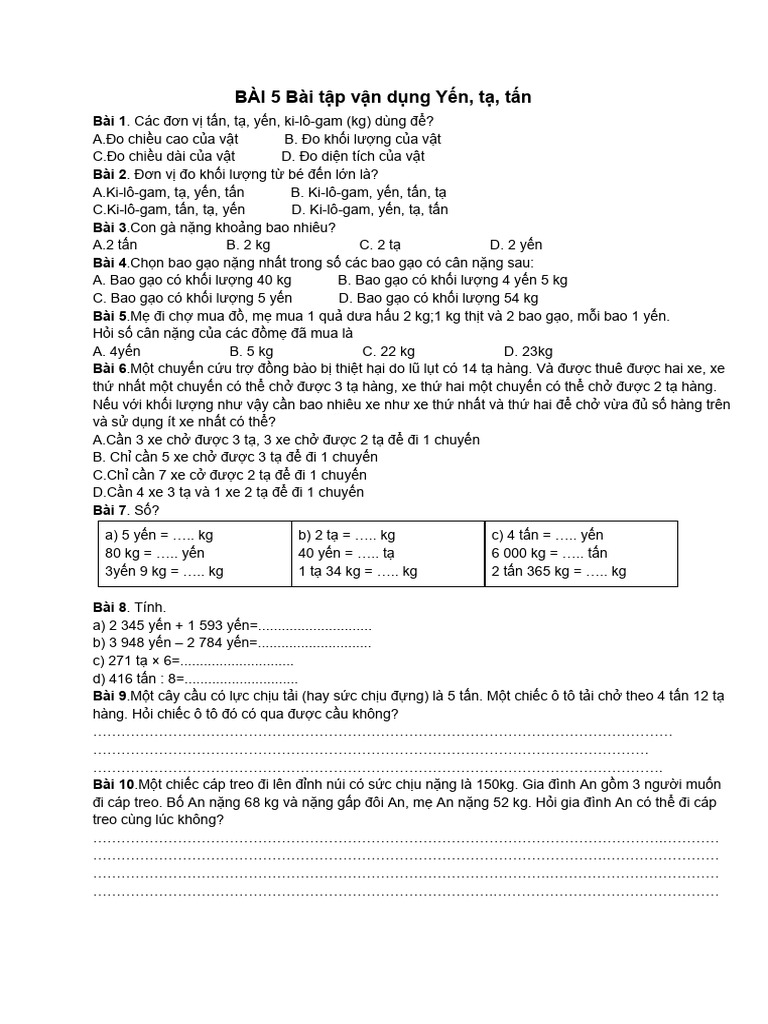 Bài Tập Vận Dụng (BÀI 5-6) | PDF